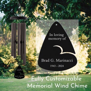 Custom Memorial Wind Chime Personalized Sympathy Wind Chime Custom Engraved Memorial Chime ...