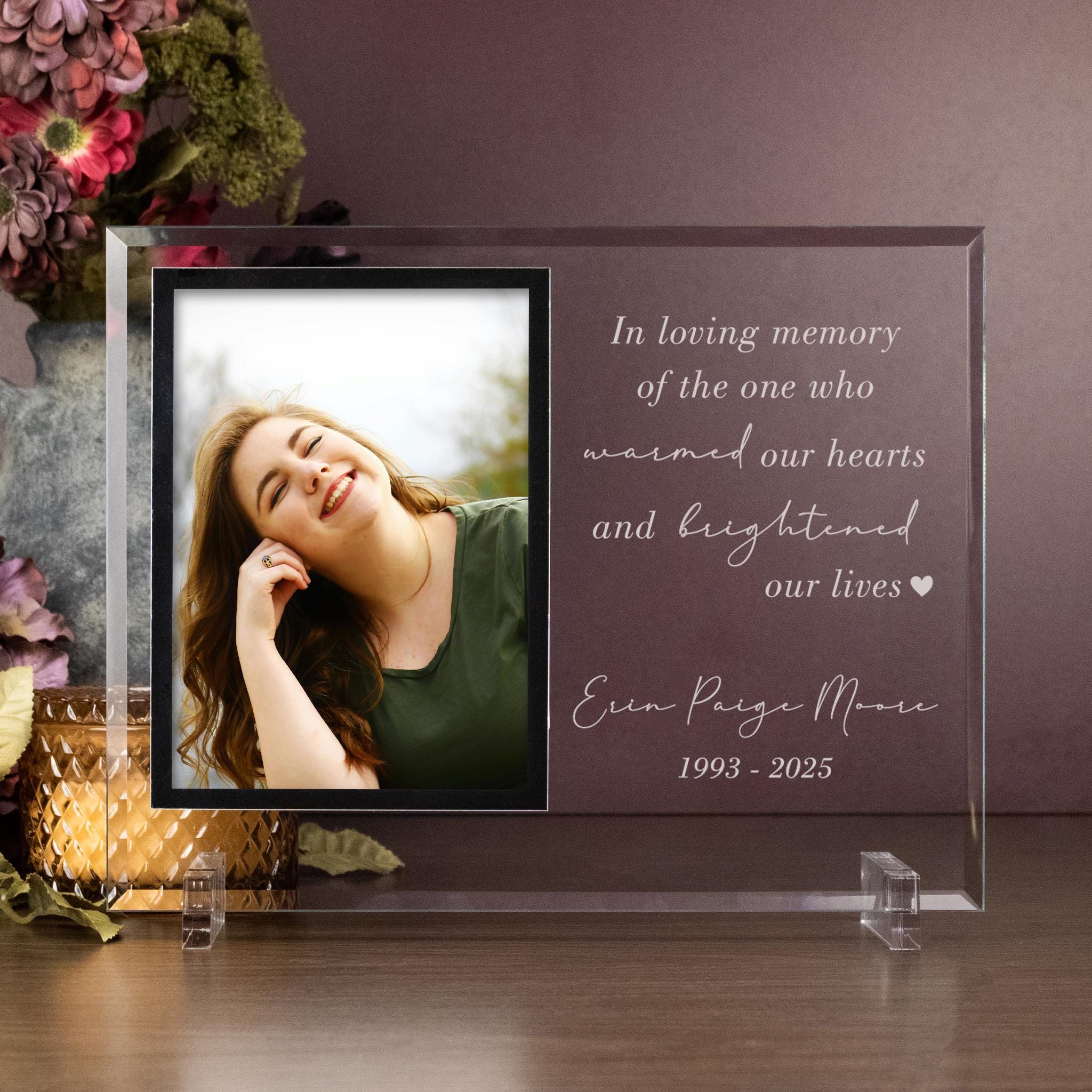 In Loving Memory Glass Picture Frame | Personalized Memorial Picture ...