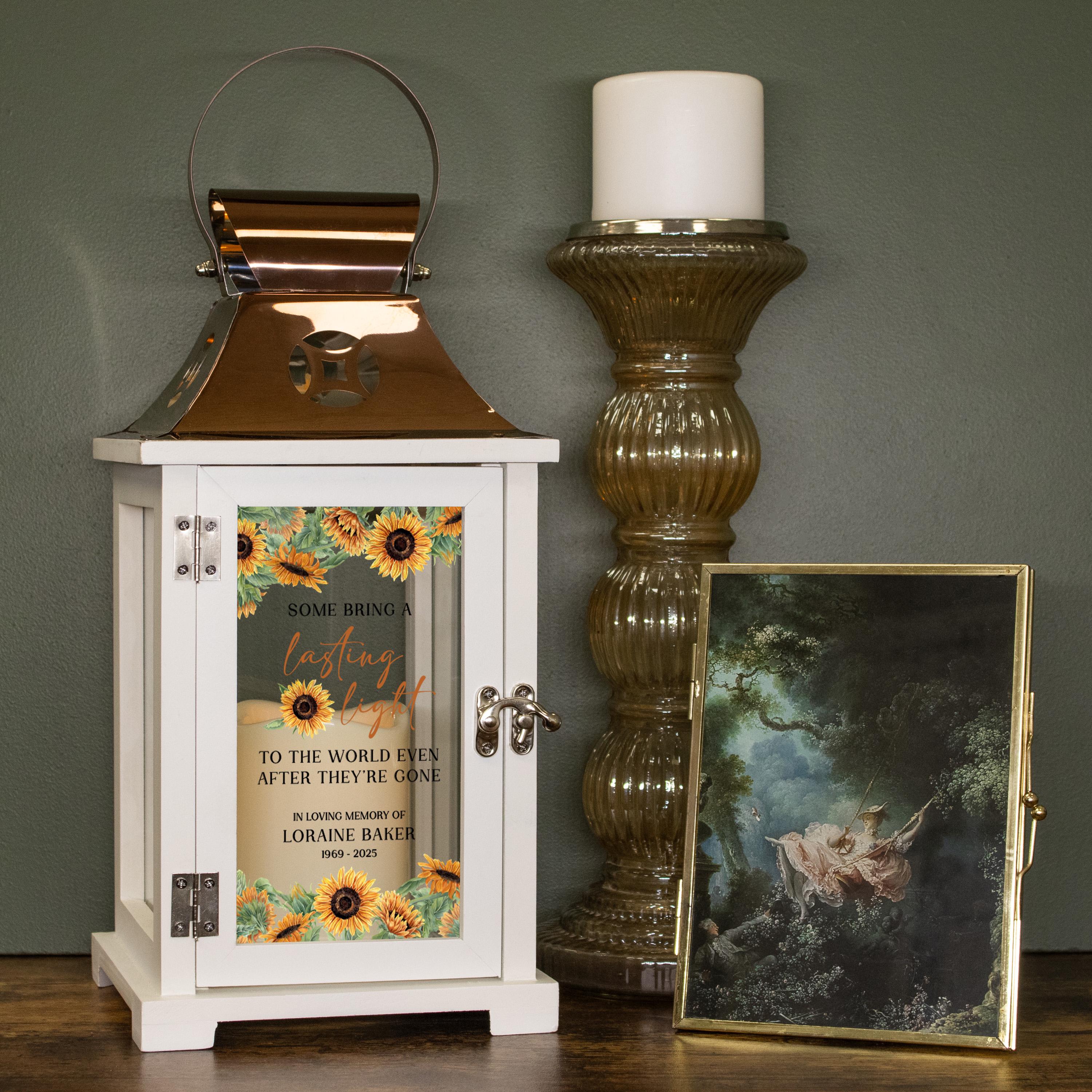 Loss of Loved One Memorial Lantern | Sunflower Memorial Lantern Gift ...