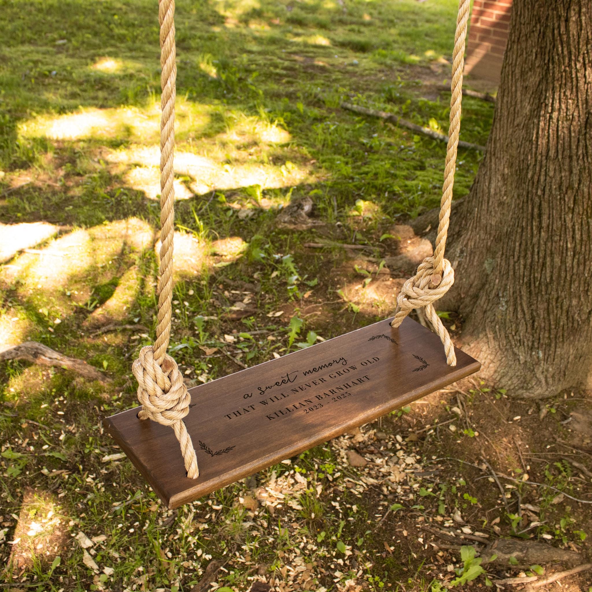 Child Memorial Tree Swing | Engraved Child Remembrance Tree Swing | in ...