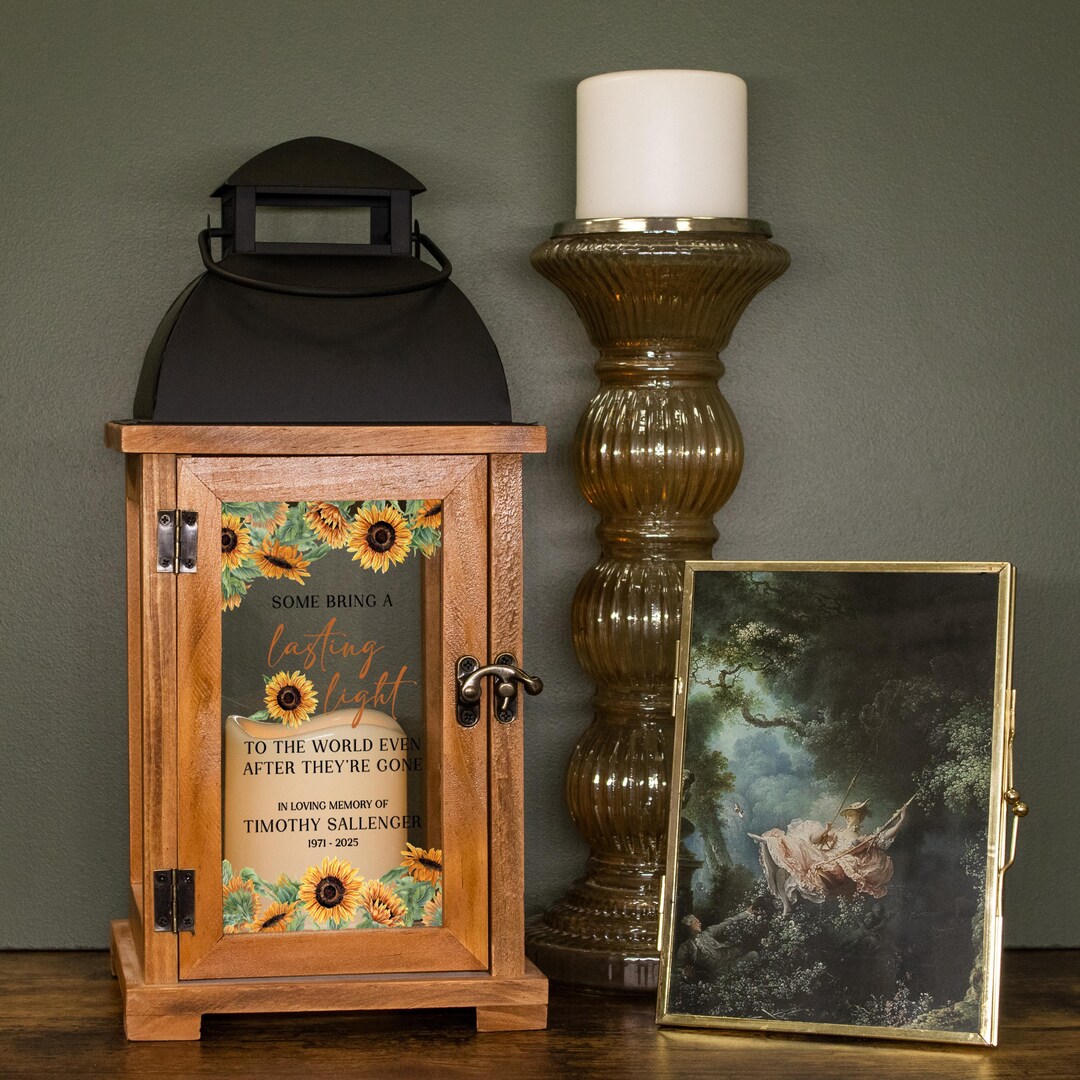 Loss of Loved One Memorial Lantern | Sunflower Memorial Lantern Gift ...