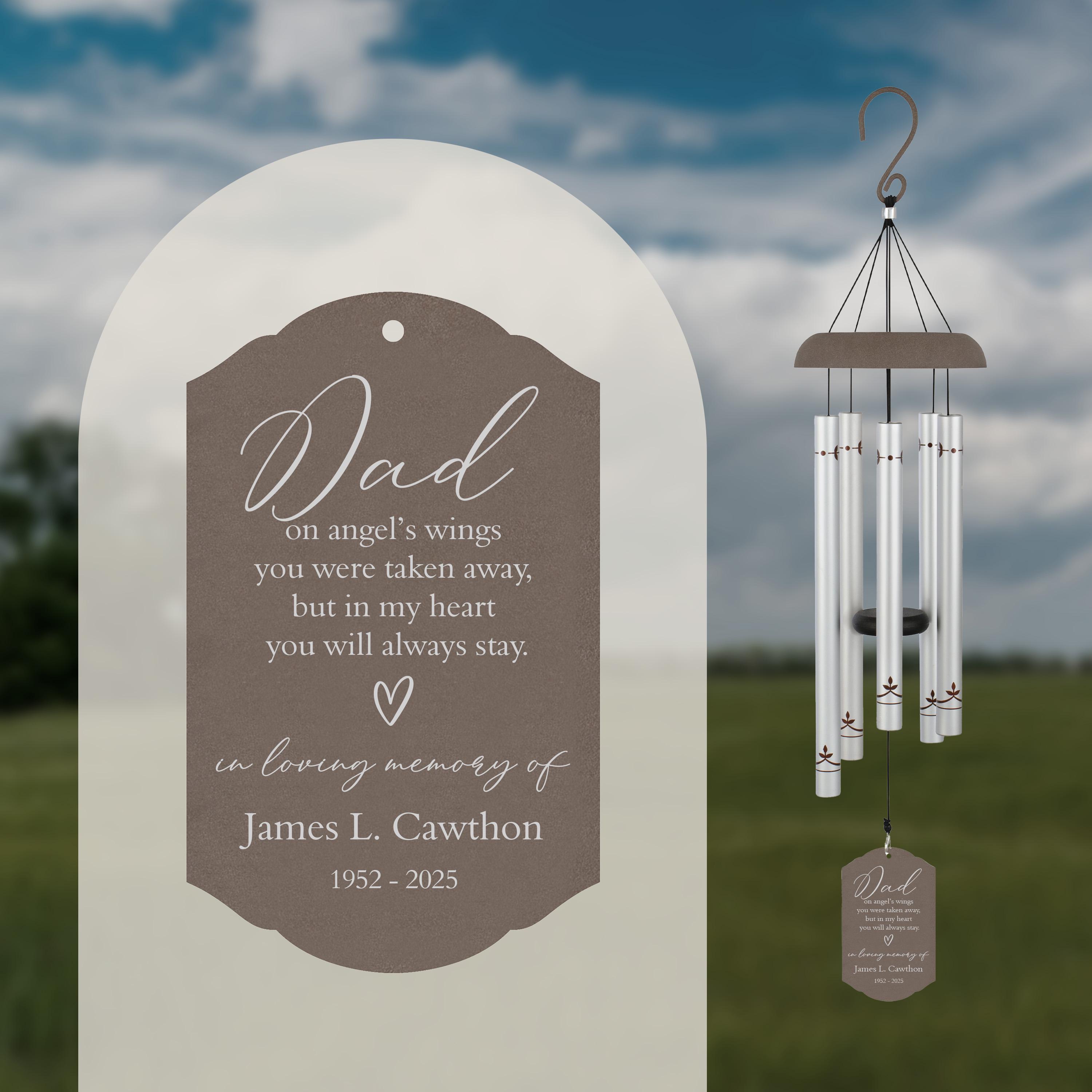 Loss of Father Wind Chime | in Memory of Dad Gift | Memorial Wind Chime ...