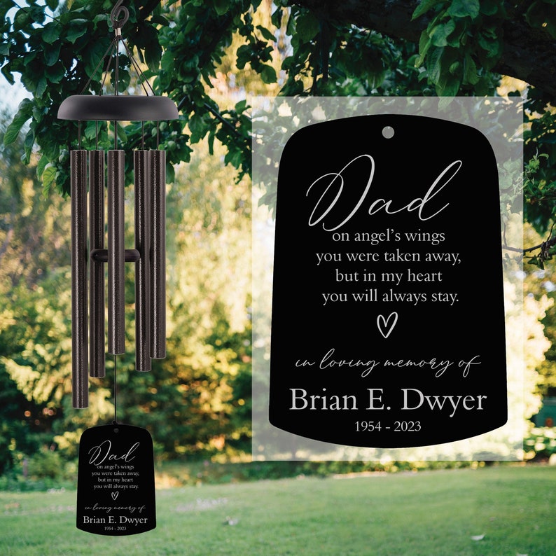 Loss of Father Wind Chime in Memory of Dad Gift Memorial Wind Chime Dad ...
