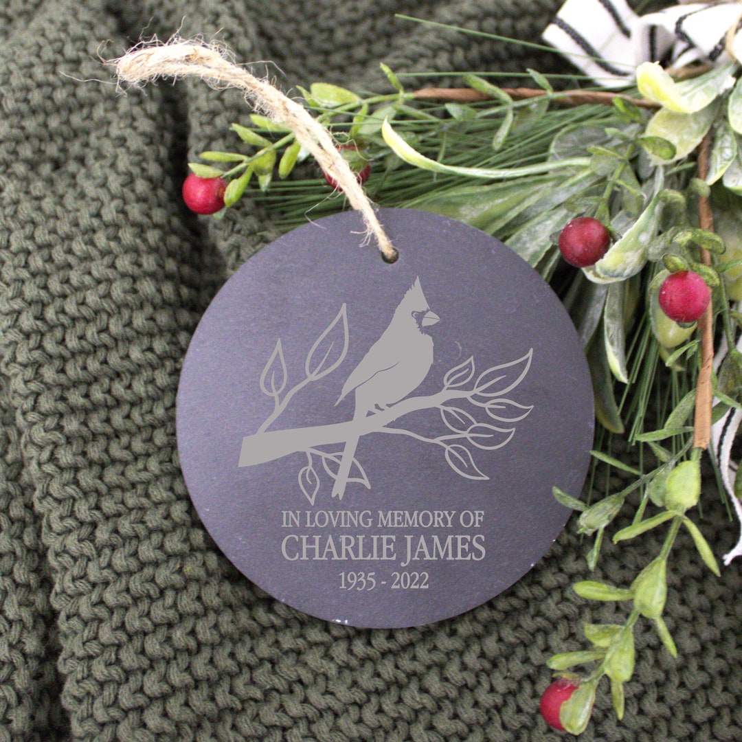 Personalized Cardinal Memorial Ornament Sympathy Ornament With Cardinal ...