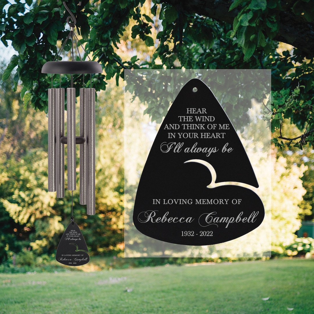 Personalized Memorial Wind Chime Hear the Wind and Think of Me Sympathy ...