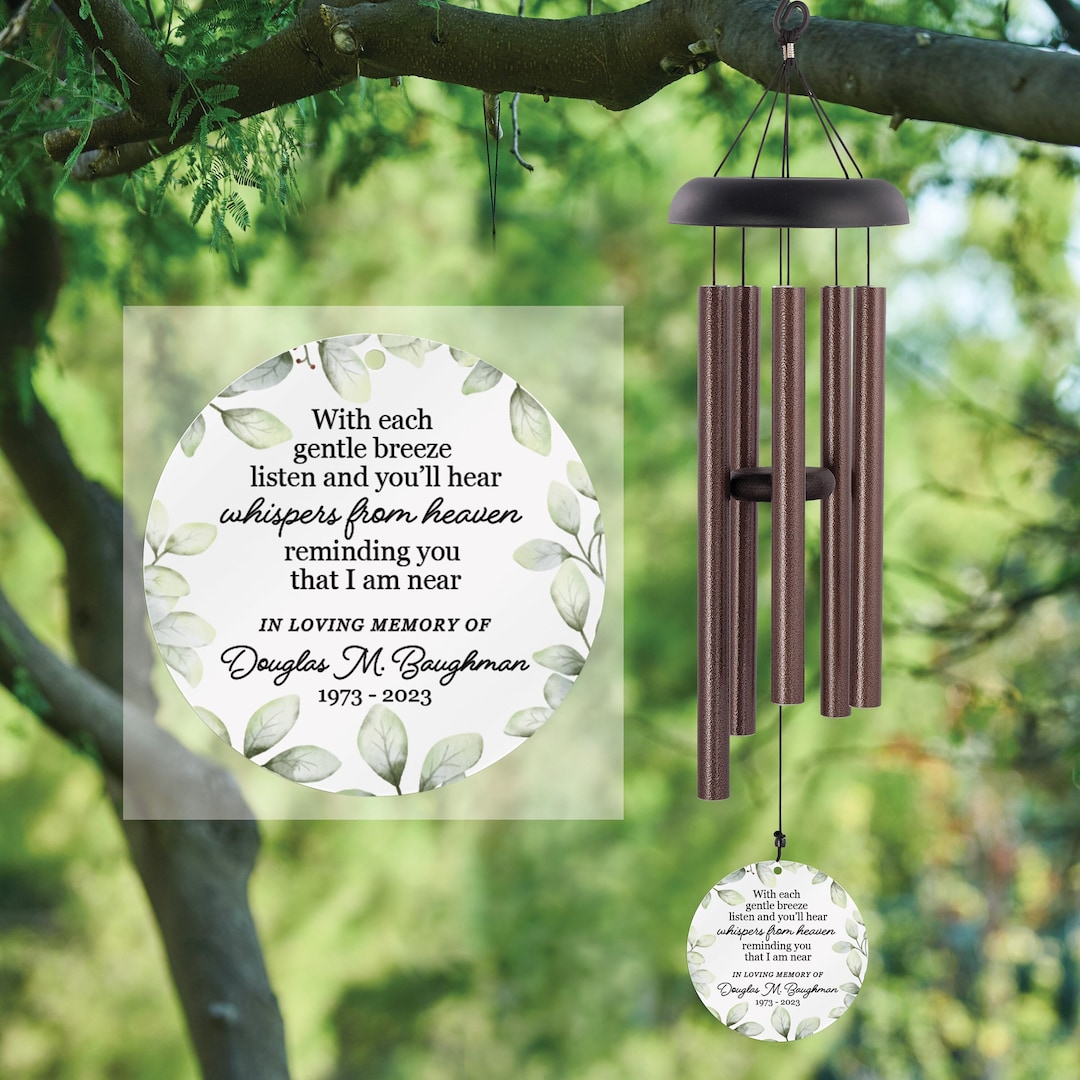 Memorial Wind Chime Whispers From Heaven Sympathy Chime Personalized ...