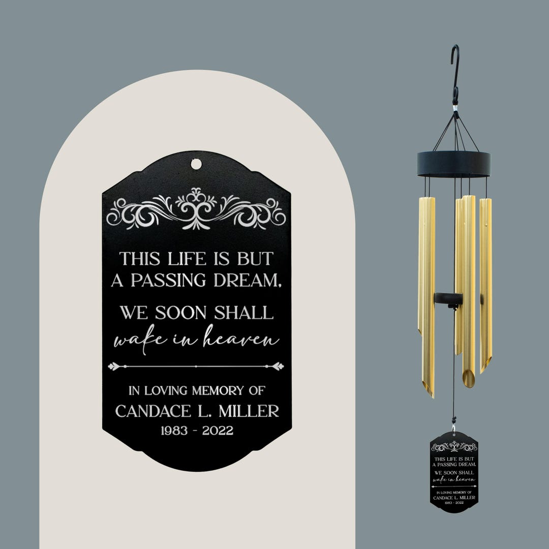 Personalized Wake in Heaven Wind Chime | in Loving Memory of Wind Chime ...