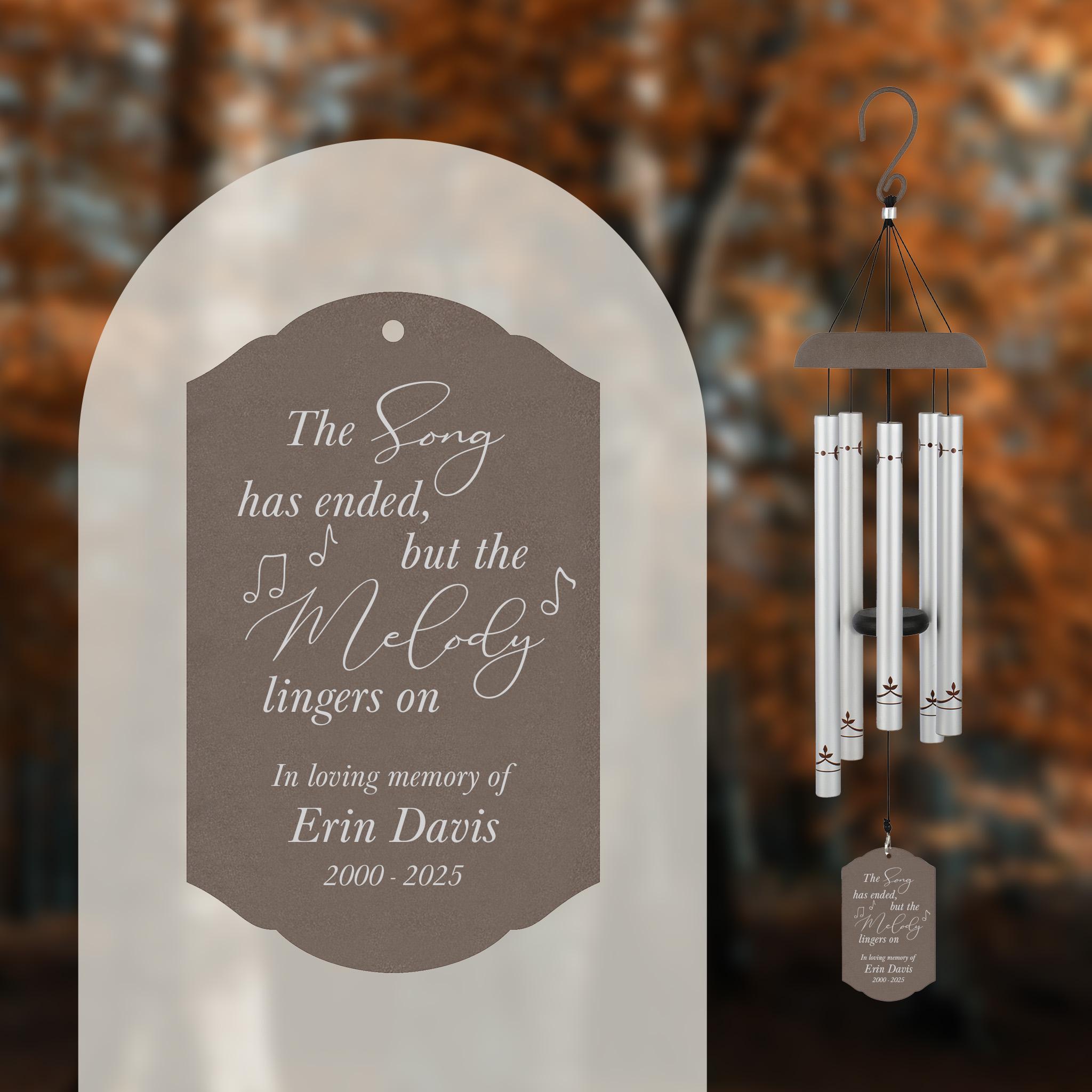 Music Lover Memorial Wind Chime | Song Sympathy Wind Chime Gift | Music ...