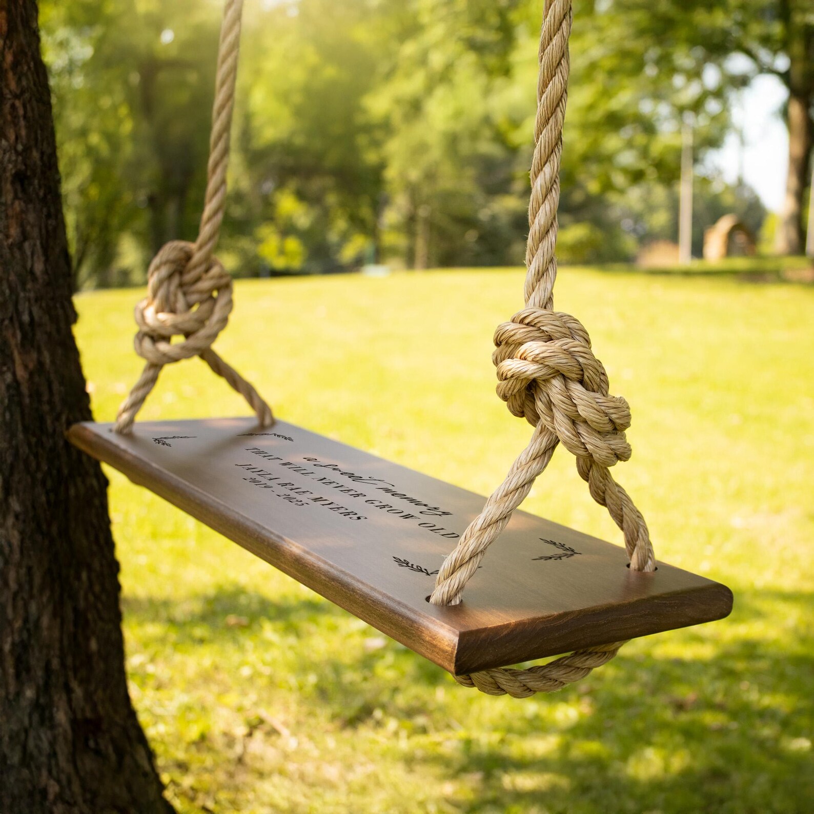 Child Memorial Tree Swing | Engraved Child Remembrance Tree Swing | in ...