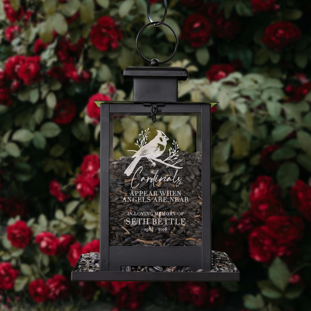 Cardinal Sympathy Bird Feeder | Cardinals Appear Memorial Gift | Angles ...