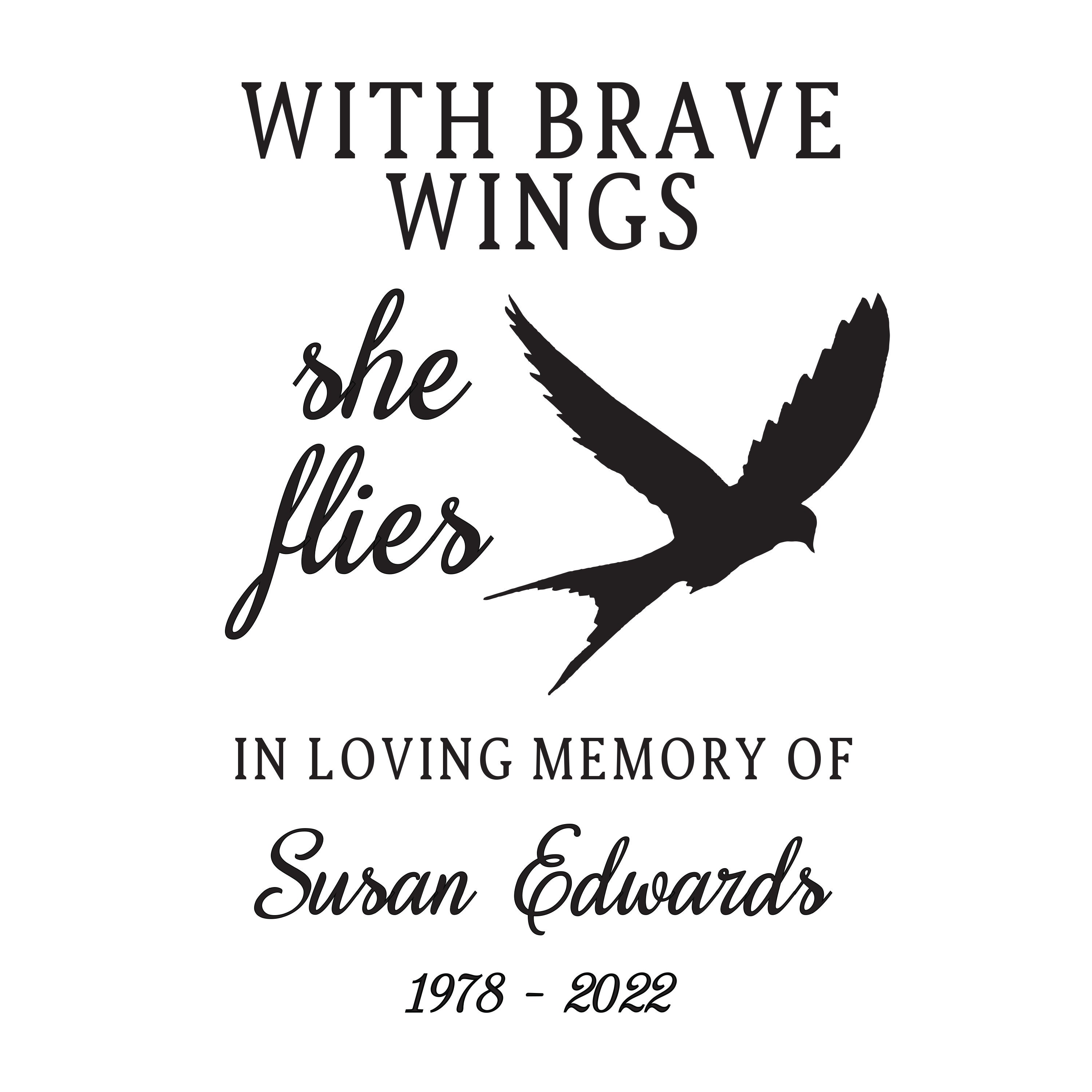 Memorial Bird Feeder | With Brave Wings She Flies Memorial Gift | Loss ...