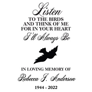 Listen to the Birds Memorial Bird Feeder Sympathy Bird Feeder ...