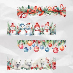 Watercolor Christmas Border Clipart Winter Floral Frame PNG Watercolor ...