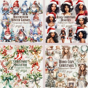 Huge 1300+ Watercolor Christmas Clipart Bundle Christmas Clipart Winter ...