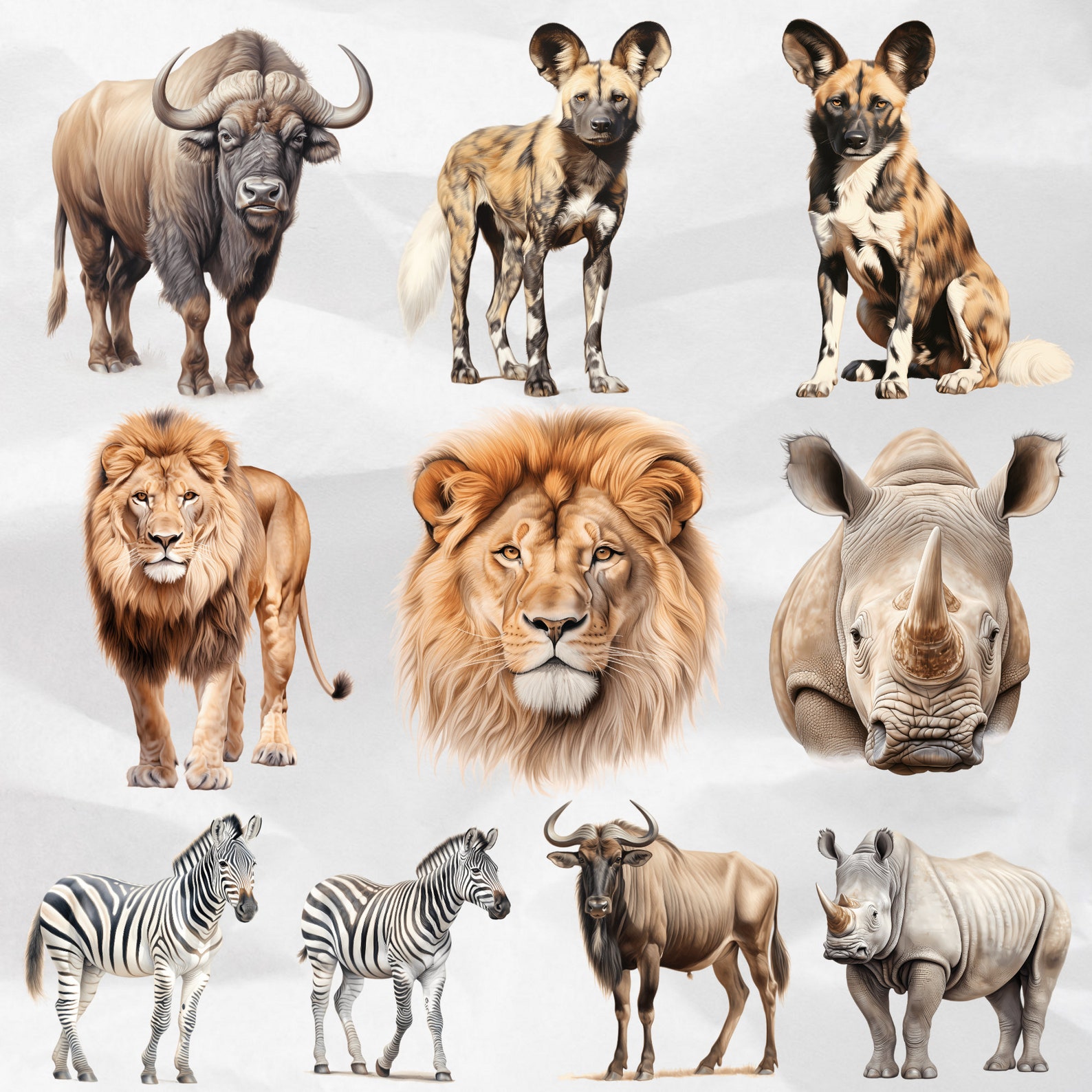 Watercolor Safari Animals Clipart Safari Baby Animals Jungle Animals ...