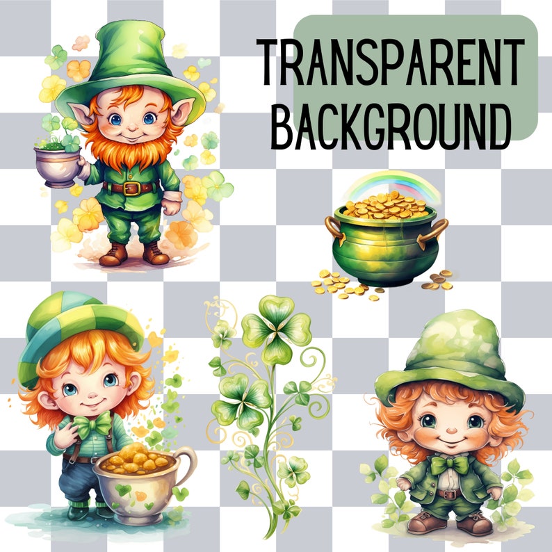 Watercolor Leprechaun PNG Clipart Printable Leprechaun DIY Leprechaun ...
