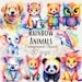Watercolor Baby Animals With Flowers Clipart Watercolor Safari Animals ...