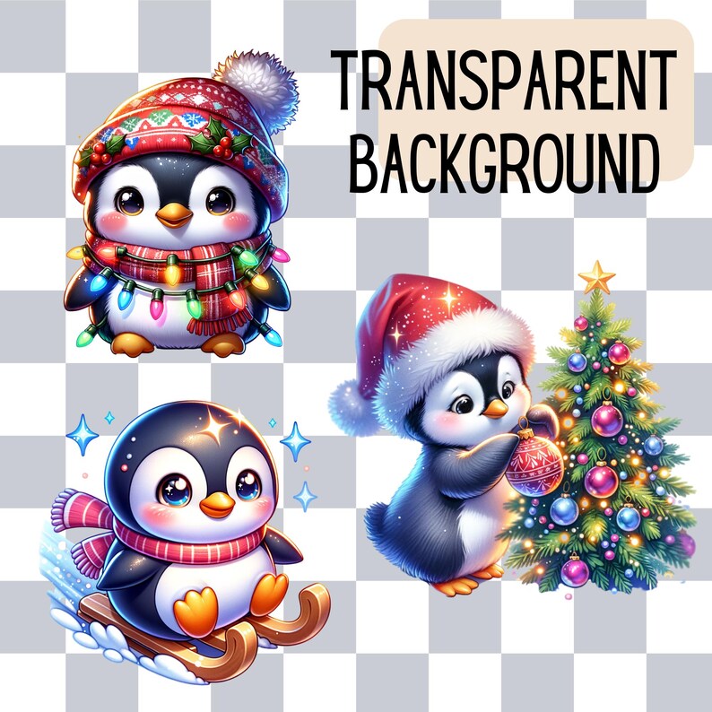 Cartoon Winter Penguin Clipart PNG - Cute Digital Graphics for Crafts ...