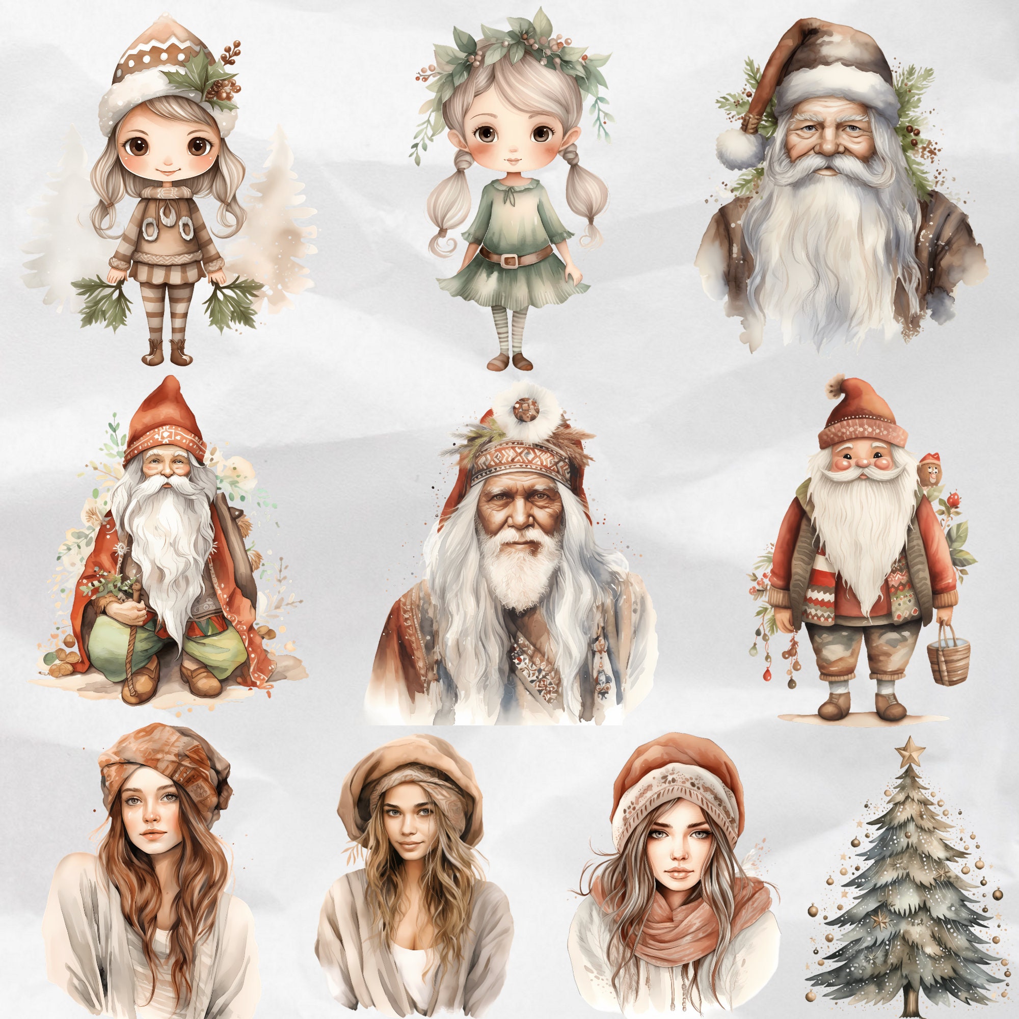 Boho Cozy Christmas Clipart Boho Christmas Clipart Boho Ornaments ...