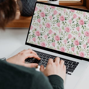 Vintage Watercolor Pink Roses Digital Paper Seamless Roses Pattern ...