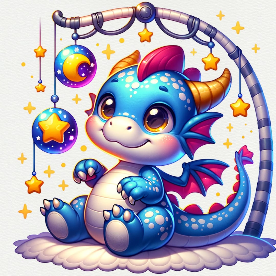 Cute Baby Dragon Clipart Bundle Watercolor Fantasy Dragon Clipart ...