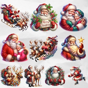 Santa Claus Clipart Bundle - Christmas Graphics for Crafts & DIY ...