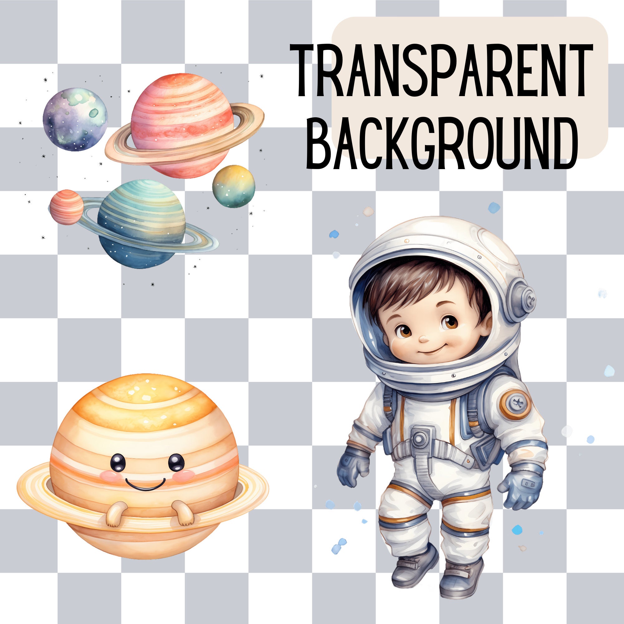 Watercolor Space Clipart Bundle Space Astronaut Nursery Clipart ...