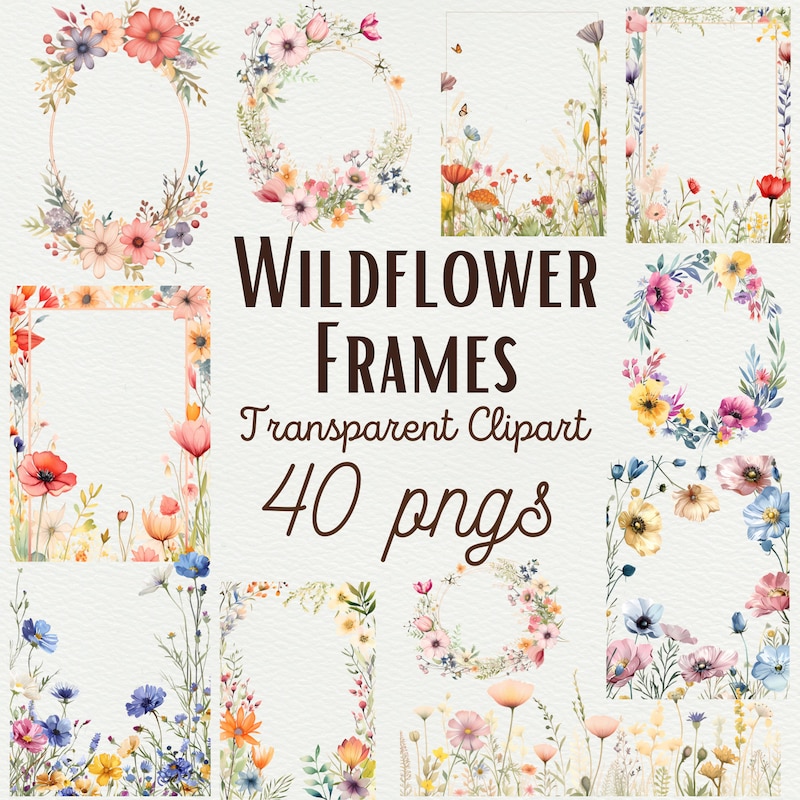 Wildflower Wedding Border - Etsy