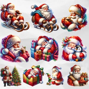 Santa Claus Clipart Bundle - Christmas Graphics for Crafts & DIY ...