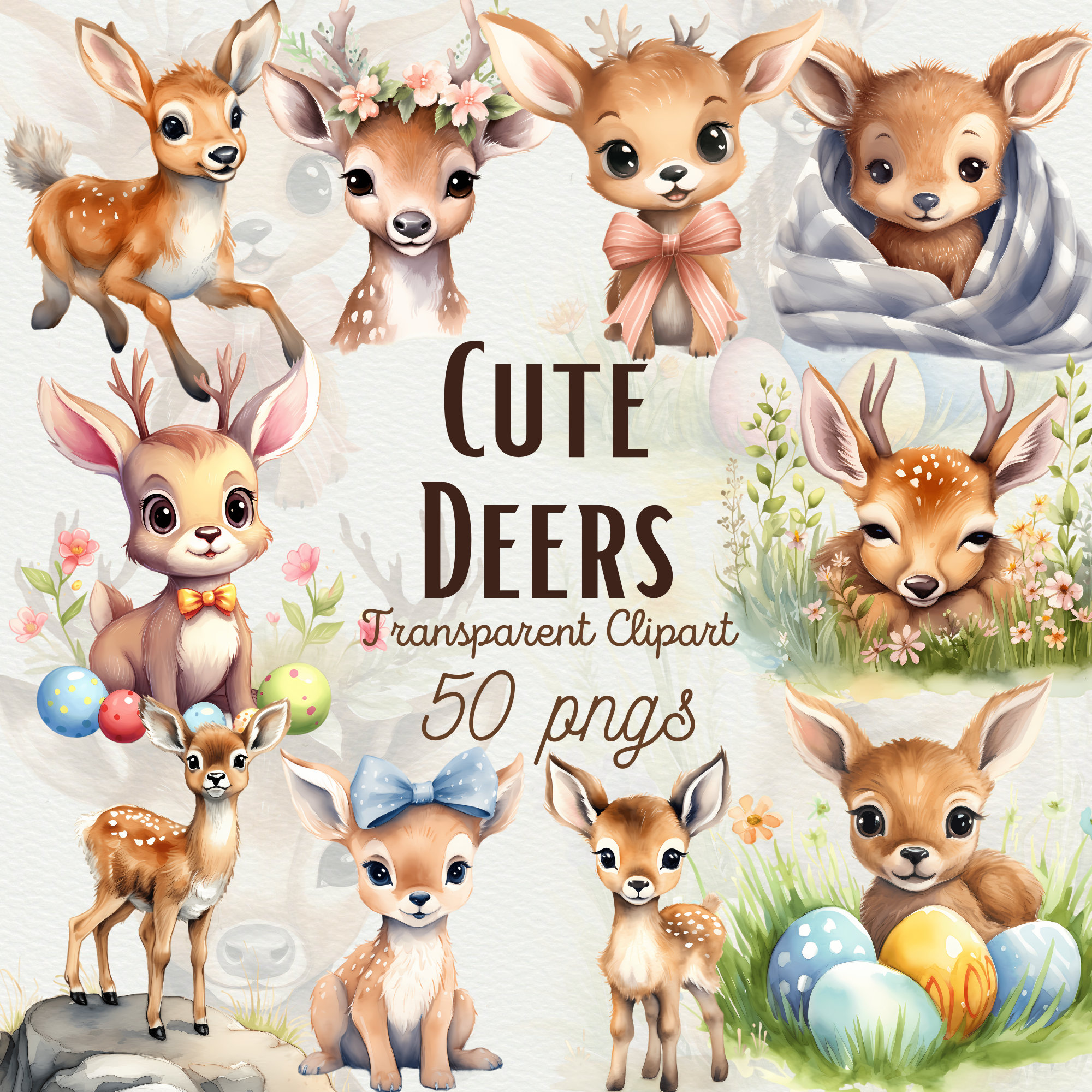Cute Watercolor Deer Clipart PNG Watercolor Woodland Deer Clipart ...