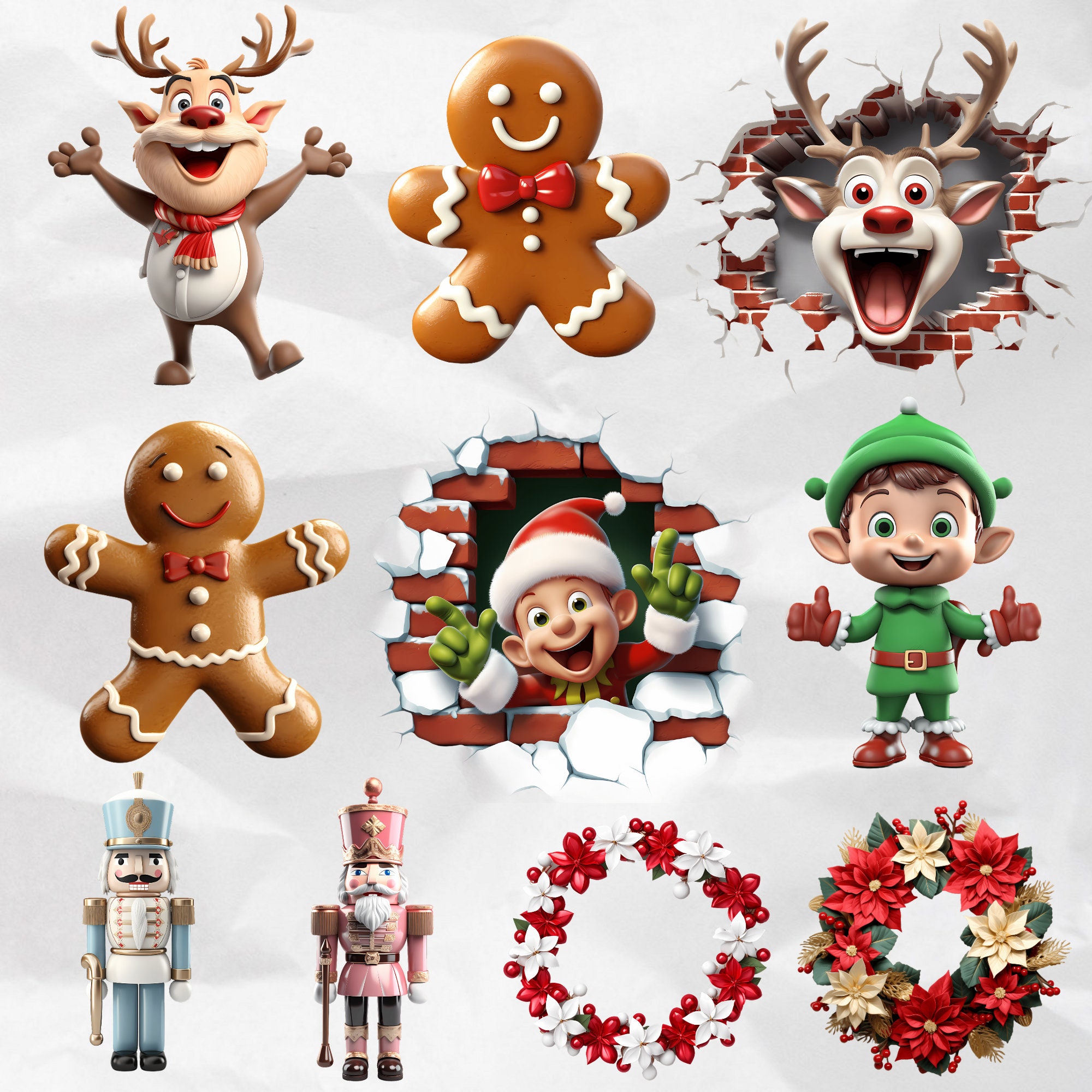 3D Christmas Clipart Detailed Art Designs Christmas Cute Animated ...
