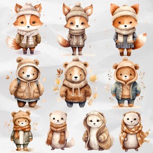 Watercolor Forest Animals Clipart With Woodland Animal Clipart Cozy ...