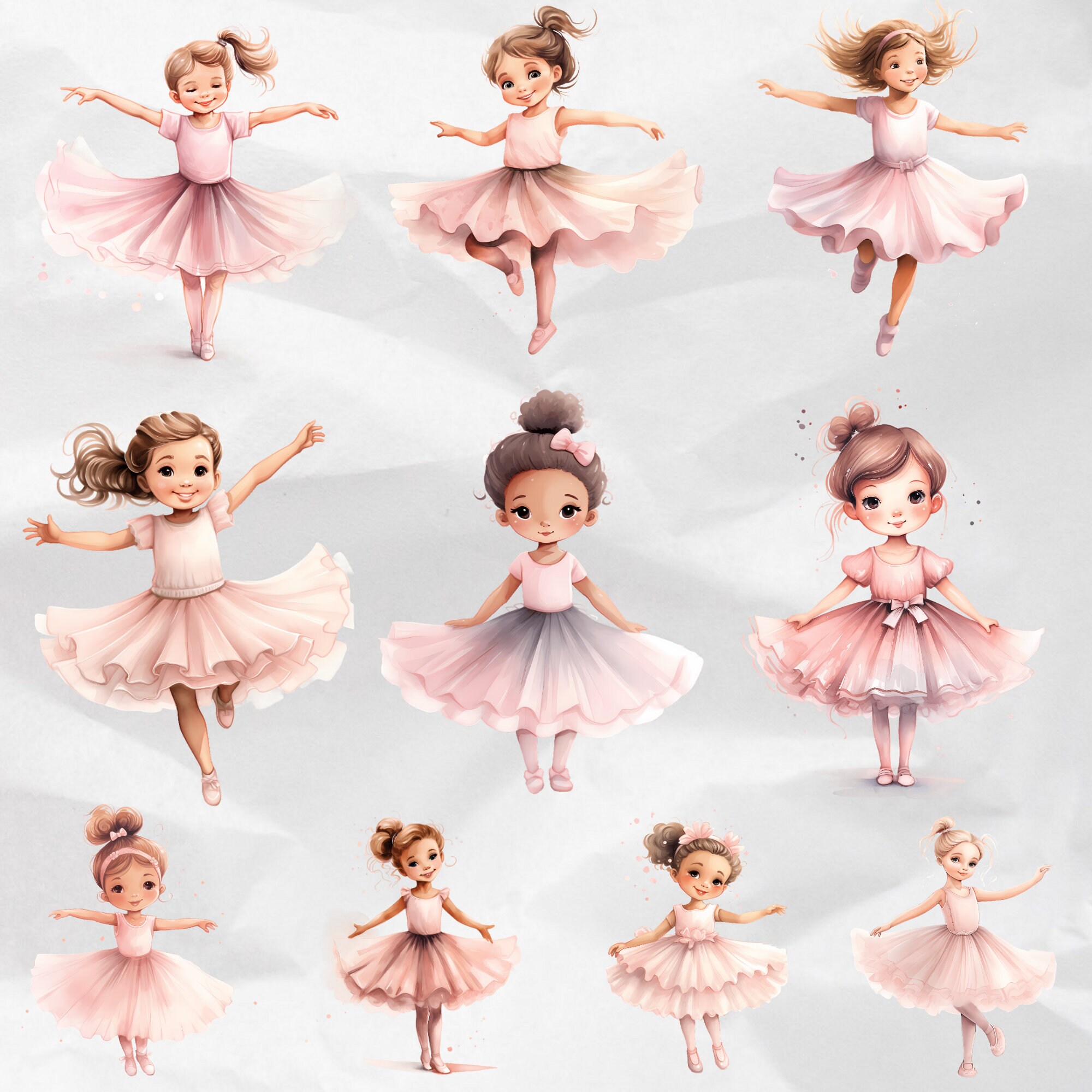 Watercolor Pink Ballerina Clipart Cute Ballet PNG Pink Nursery Clipart ...