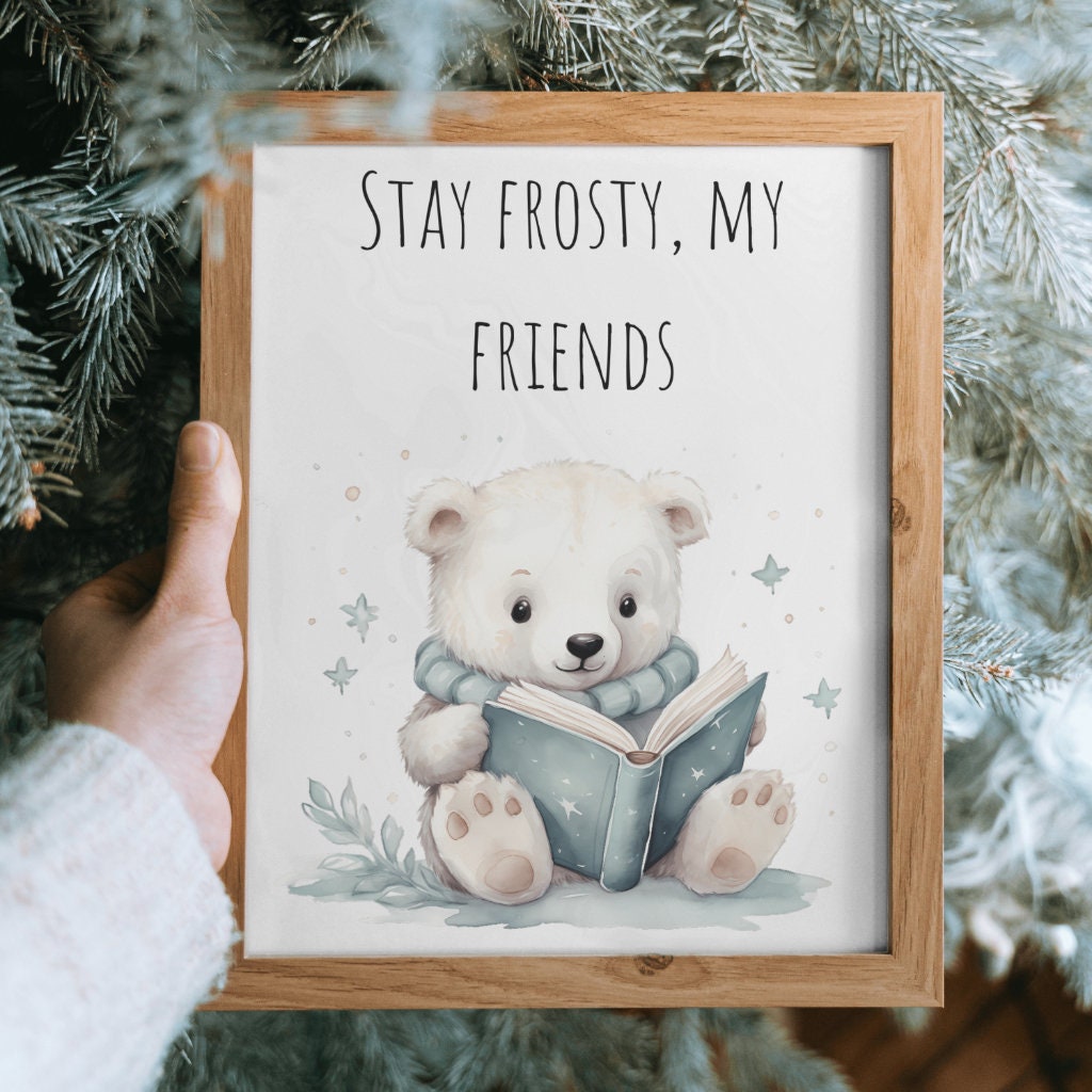 Watercolor Polar Bear Winter PNG Clipart Cute Winter Animal PNG Cute ...