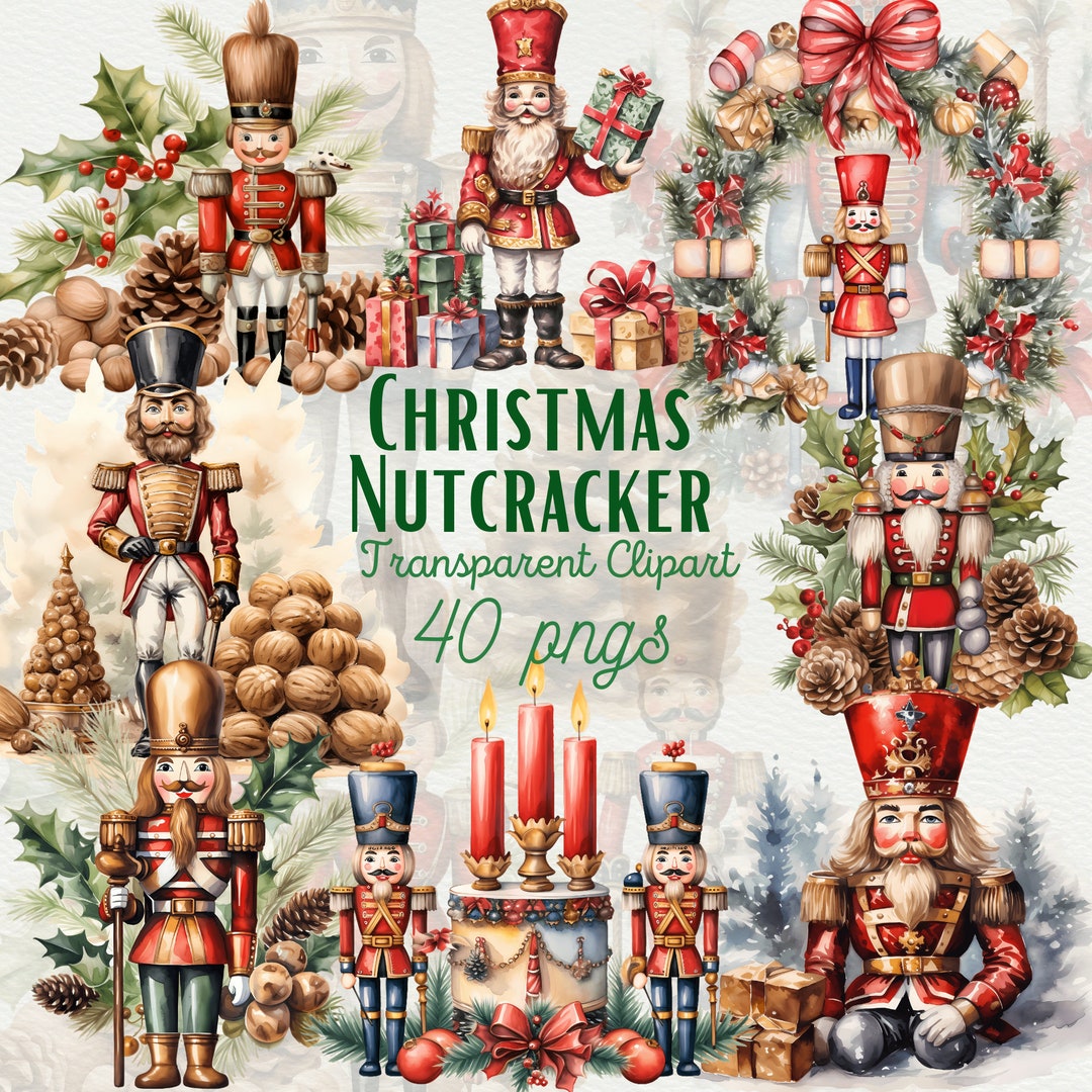 Watercolor Christmas Nutcracker Png Clipart - Festive Holiday Graphics ...