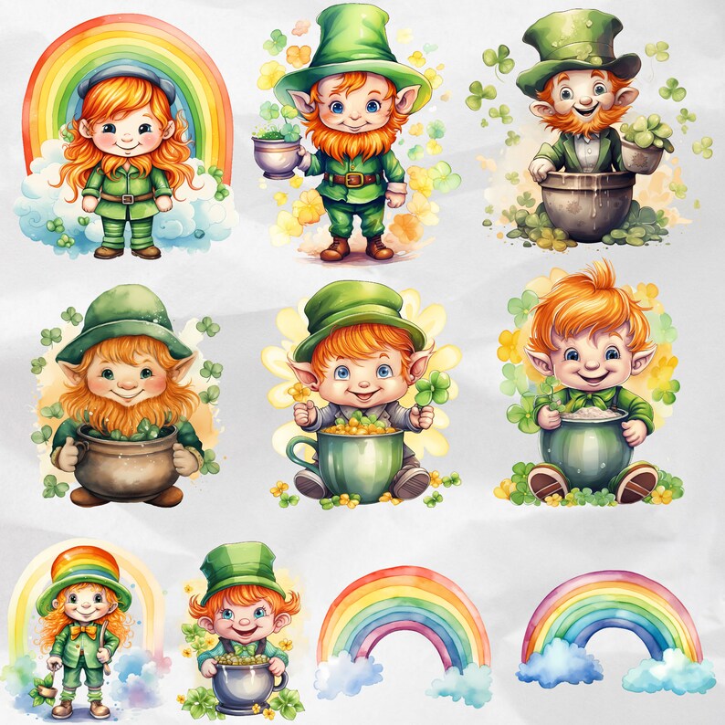 Watercolor Leprechaun PNG Clipart Printable Leprechaun DIY Leprechaun ...