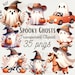 Watercolor Cute Halloween Ghost Clipart Fall Ghost PNG Pastel Halloween ...