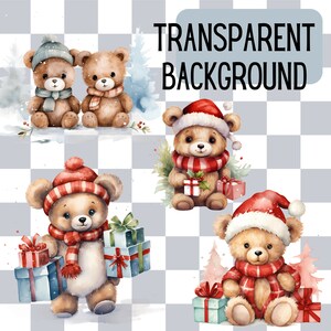 Cute Christmas Teddy Bear PNG Clipart - Adorable Holiday Graphics for ...