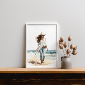 Watercolor Coastal Cowgirl Clipart Cowgirl Bachelorette Watercolor ...