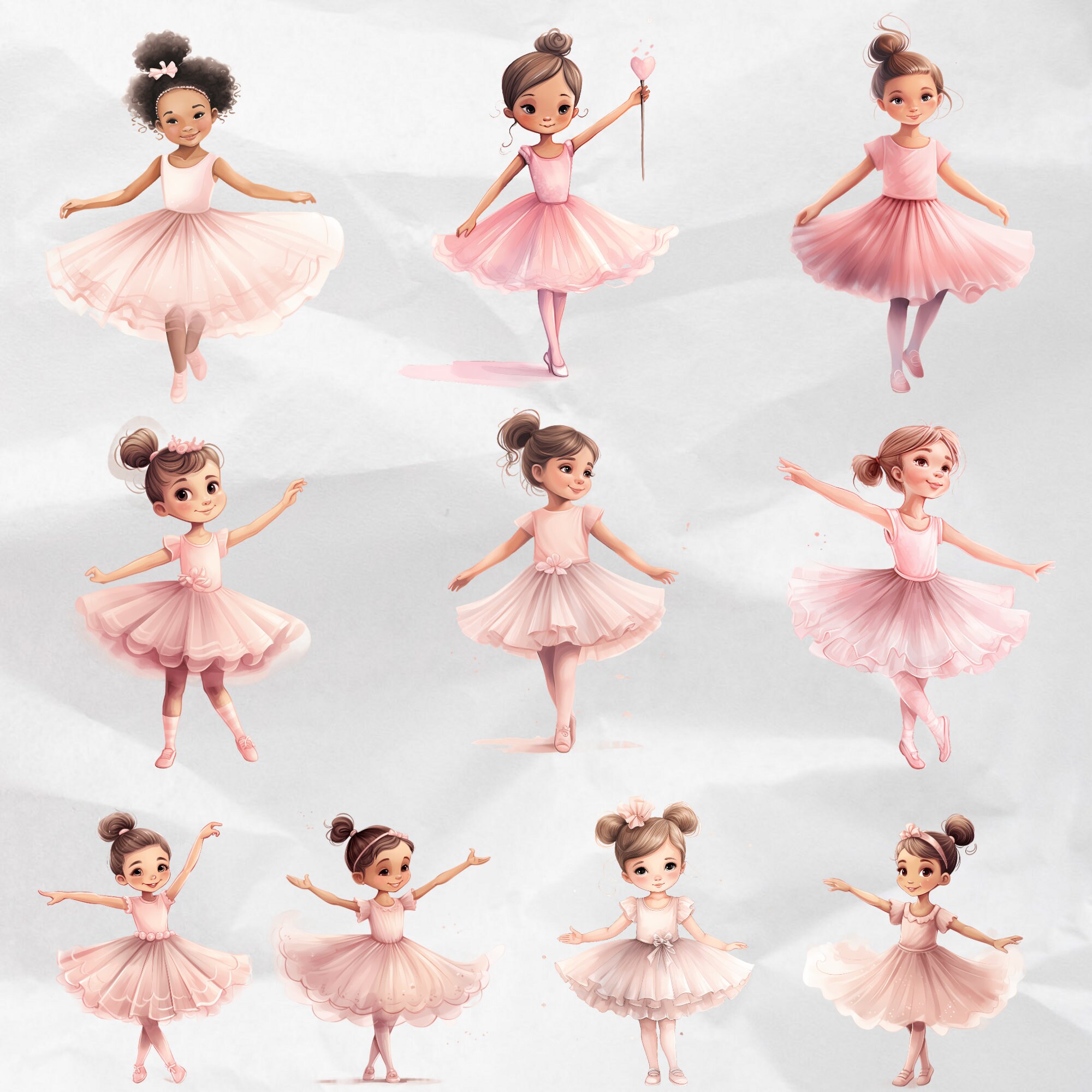 Watercolor Pink Ballerina Clipart Cute Ballet PNG Pink Nursery Clipart ...
