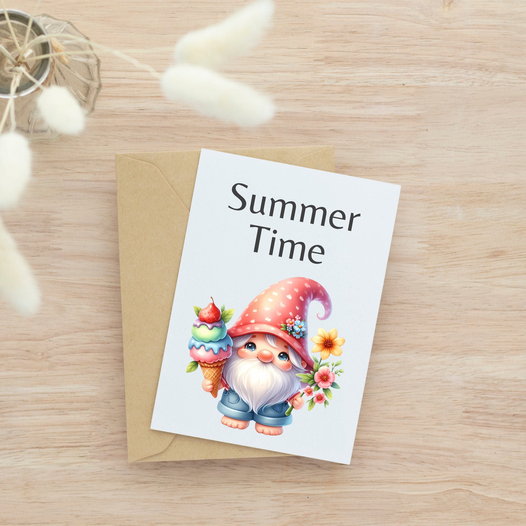Summer Gnome Clipart Watercolor Gnome PNG Summer Clipart Floral Gnomes ...