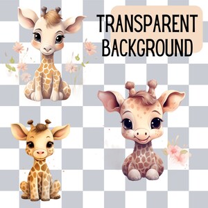 40 Watercolor Cute Giraffe Clipart Cute Giraffe Graphics Cute Safari ...