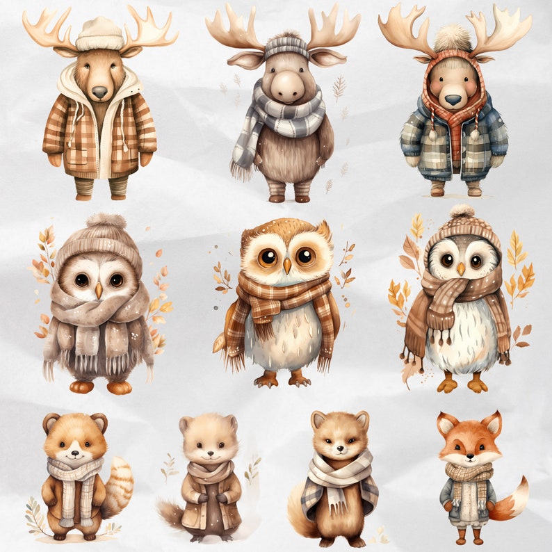 Watercolor Forest Animals Clipart With Woodland Animal Clipart Cozy ...