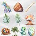 Watercolor Dinosaur Clipart Dinosaur Birthday Party Decor Dinosaur Baby ...