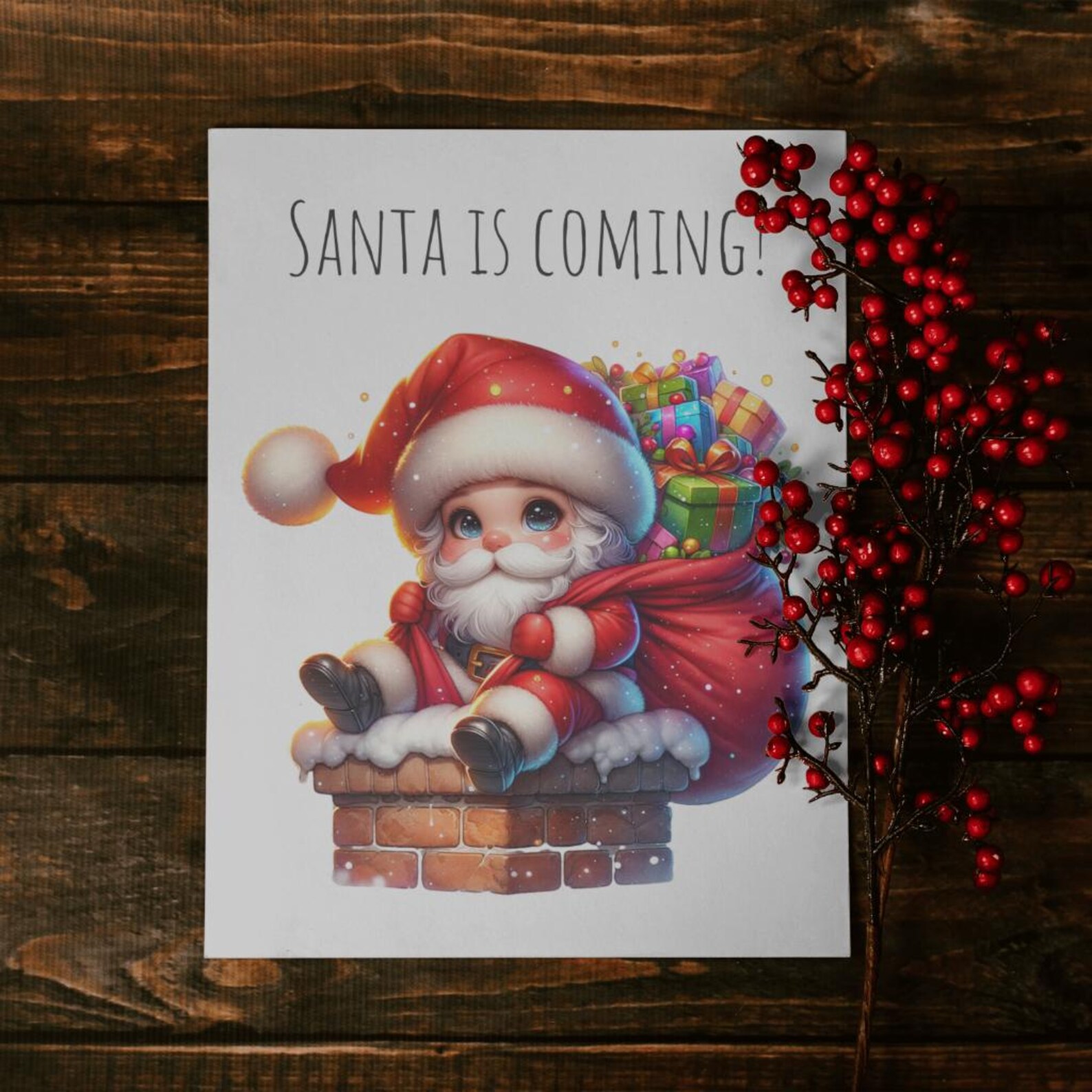 Cute Santa Claus Clipart Bundle Watercolor Christmas Santa Claus Sleigh ...