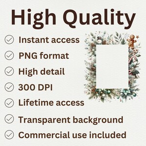 Watercolor Christmas Border Clipart Winter Floral Frame PNG Watercolor ...