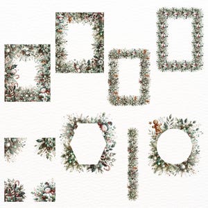 Watercolor Christmas Border Clipart Winter Floral Frame PNG Watercolor ...