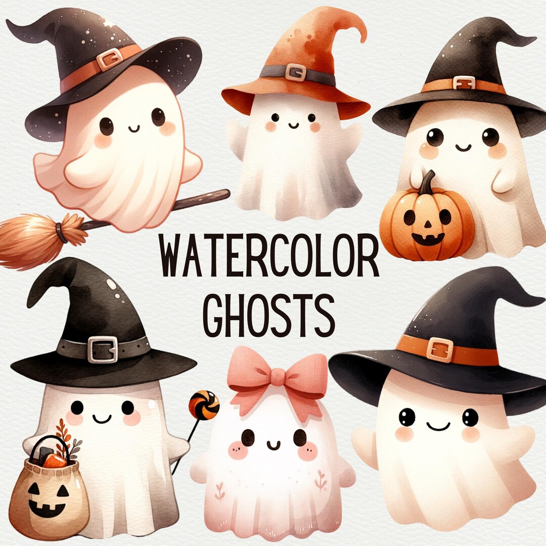 Cute Ghost Halloween PNG Bundle Cute Boho Ghost Clipart Spooky ...