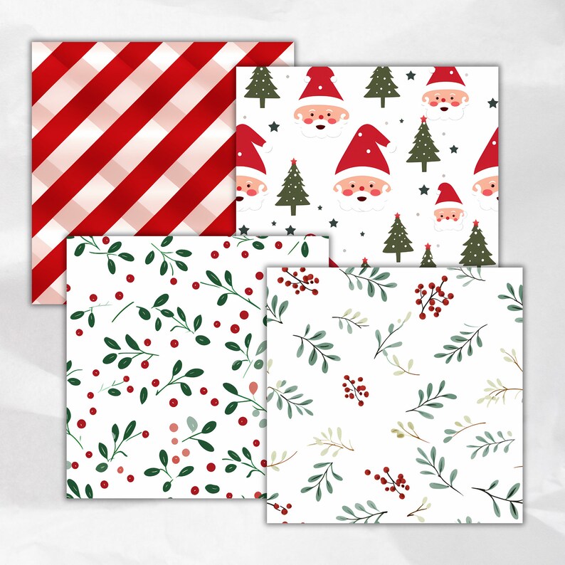 Christmas Digital Paper Holiday Scrapbook Papers Christmas Tree ...