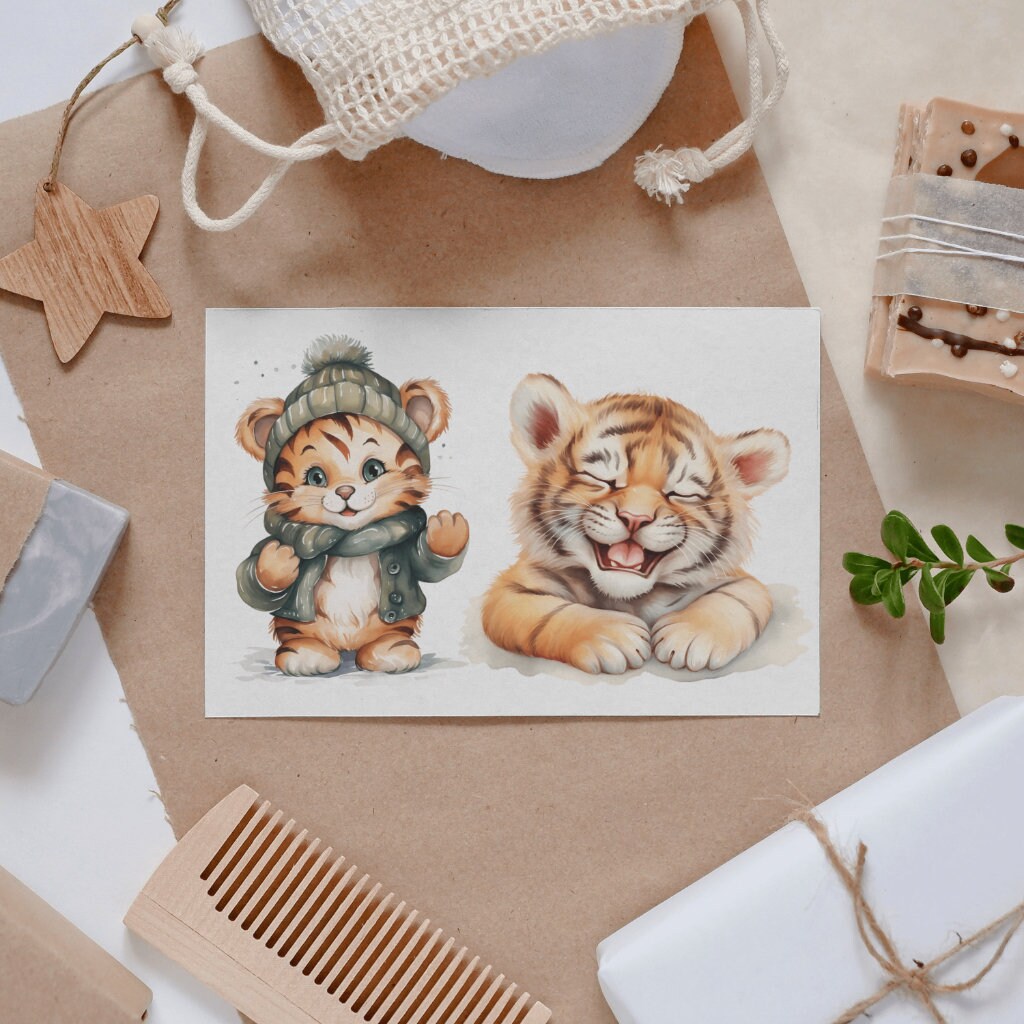 Cute Baby Tiger Clipart Watercolor Baby Tiger PNG Watercolor Animal ...